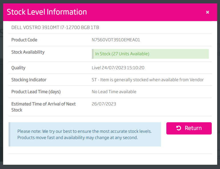 How do I check stock levels? – TDP Help Hub