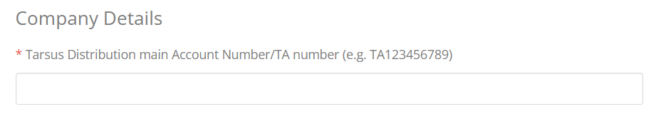 Tarsus Account numbers validated during TDP profile registration – TDP ...